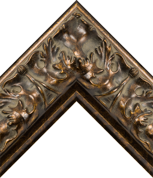 Select Art. Ornate Bronze Flat Plate Mirror