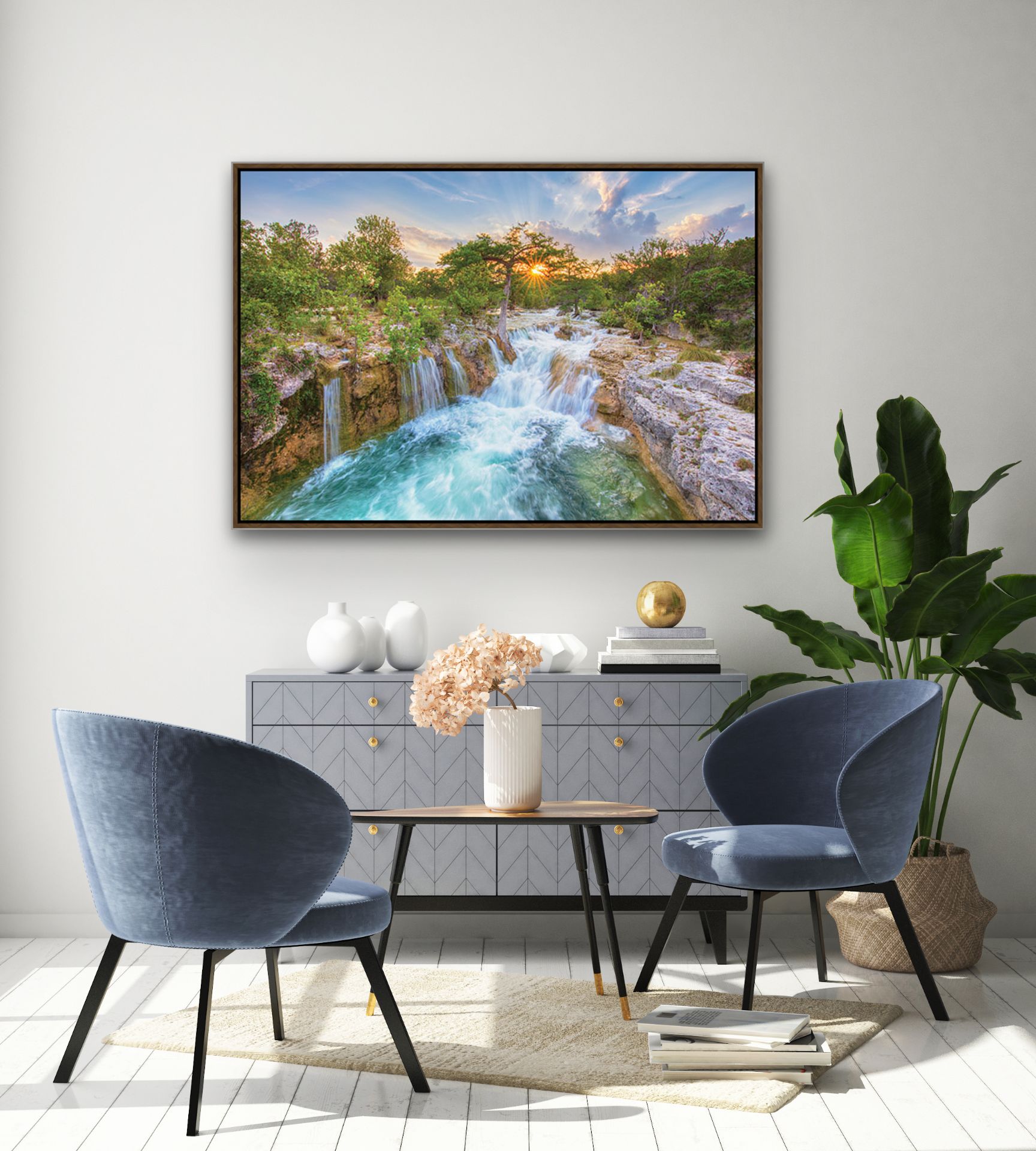Select Art. Hill Country Waterfall by Rob Greebon